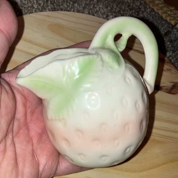 Hand Crafted | Accents | Farmhouse Strawberry Ceramic Pitcher With ...